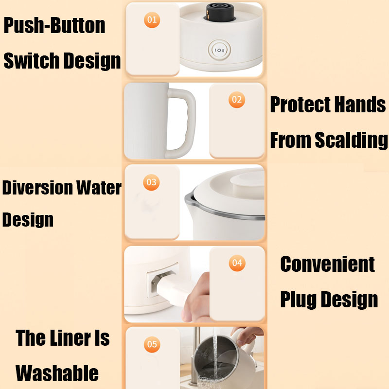 800ML Electric Kettle Foldable Travel Kettle 304 Stainless Steel ...