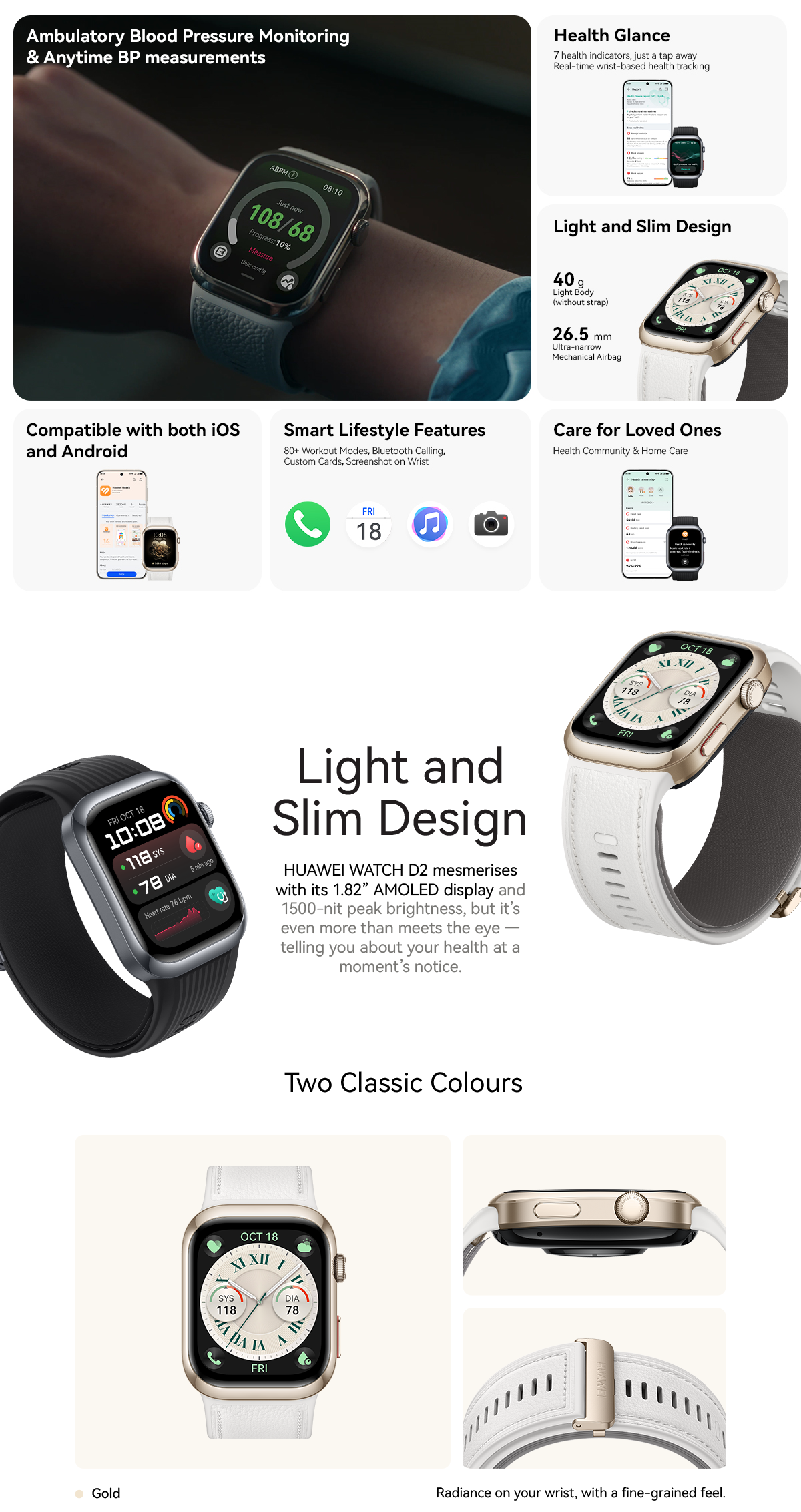 HUAWEI WATCH D2 | Smartwatch | Ambulatory Blood Pressure Monitoring ...