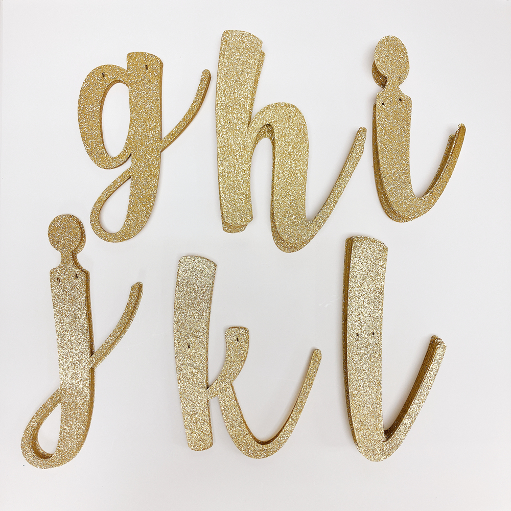 Customised Cursive Banner Glitter Gold Script Font Customised Banner ...