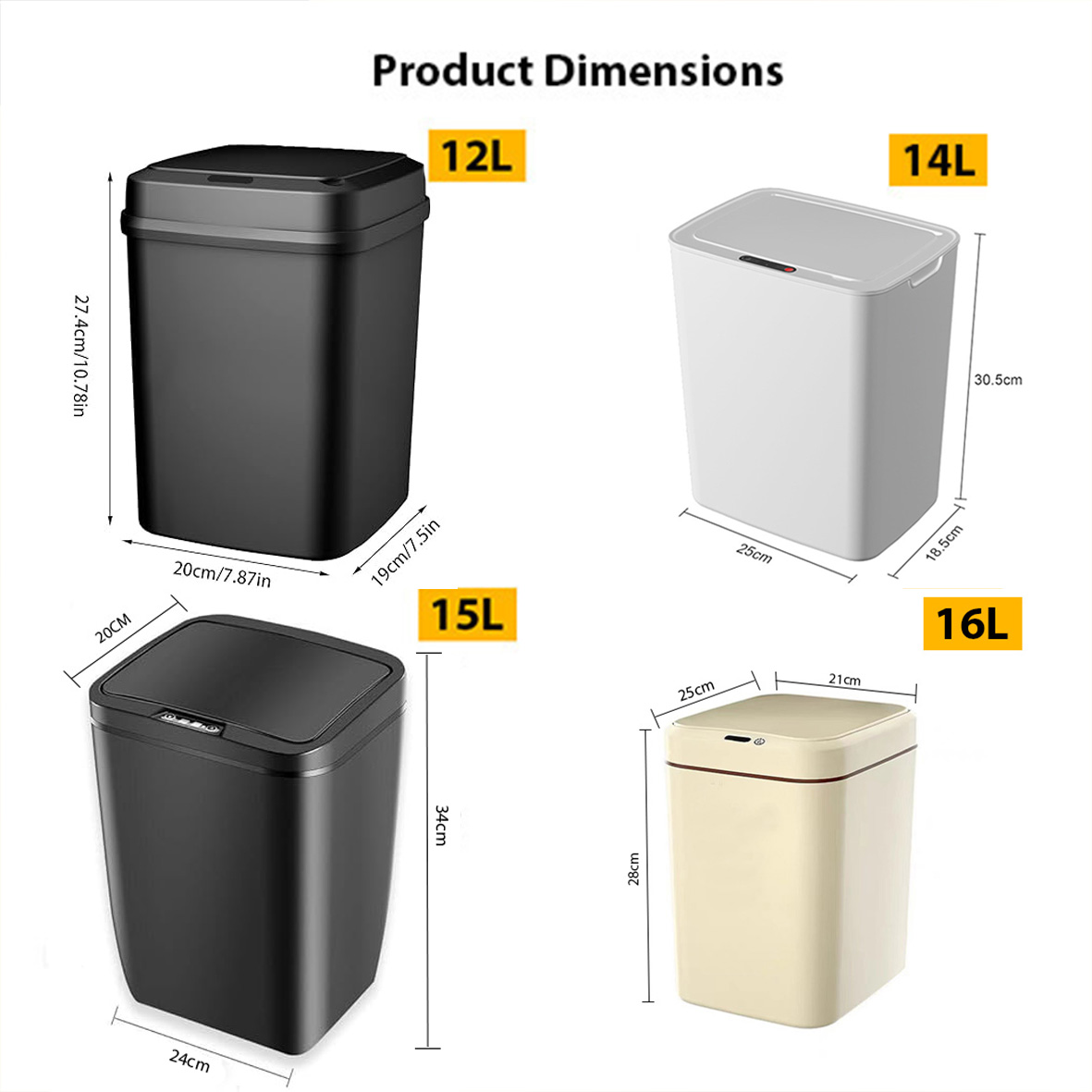 ⚡️SG SELLER⚡️ Automatic Trash Rubbish Bin Smart Sensor Design Battery ...