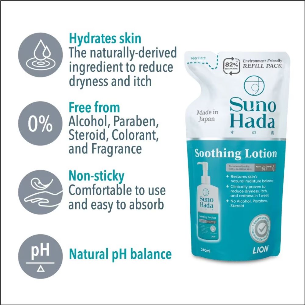 SUNOHADA Soothing Lotion Refill (Reduce Dryness & Itch) 240ml | Shopee ...