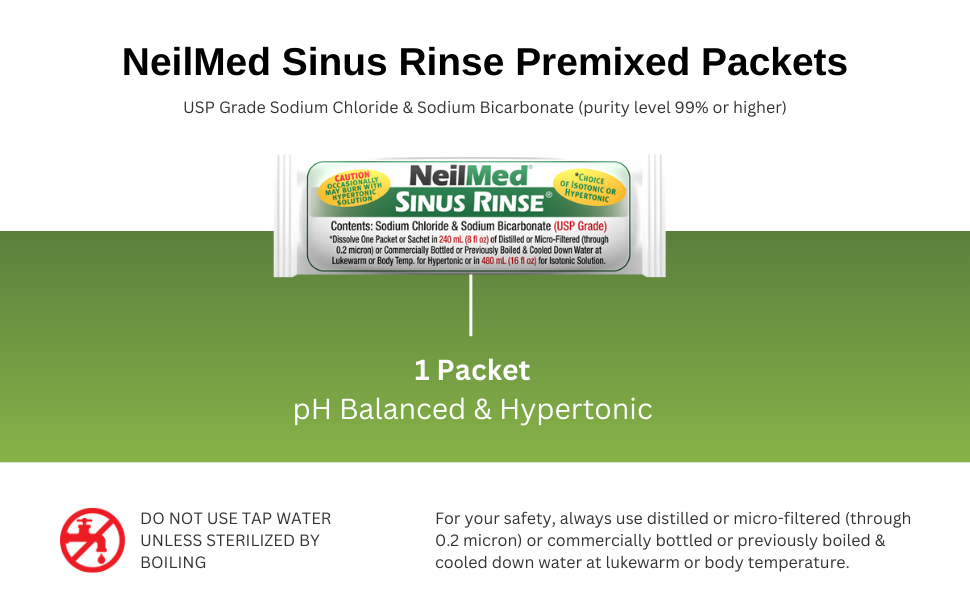 Neilmed Sinus Rinse Extra Strength Hypertonic Kit, 30 sachets | Shopee ...