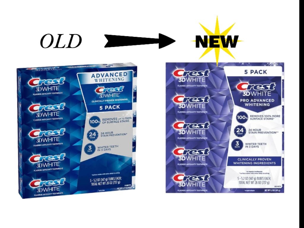 Crest 3D White Pro Advanced Whitening Toothpaste, 147g tubes each,US-11 ...