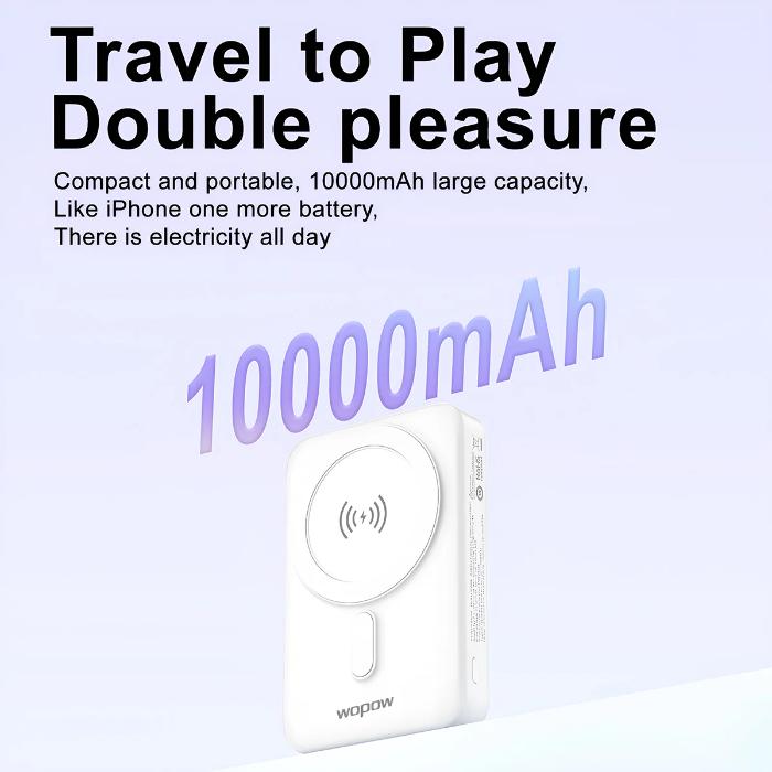 WOPOW QW01 10000mah Magnetic Wireless Charging Power Bank With Bracket ...