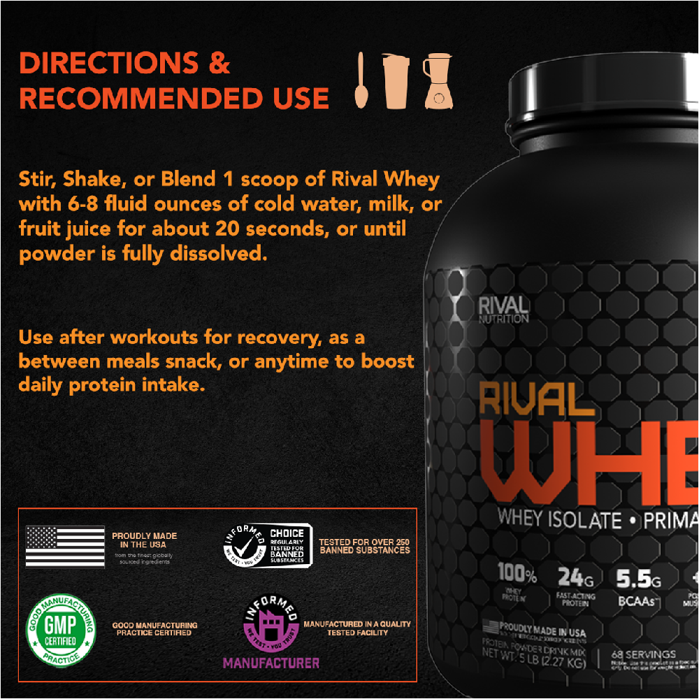 Rival Nutrition Rival Whey 2lb - 5lb - 100% Whey Protein | Shopee Singapore