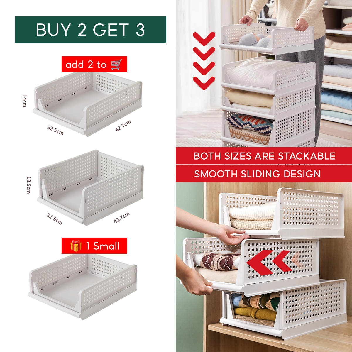 Wardrobe Organiser Clothes Closet Organizer Stackable Pull Out Drawer ...