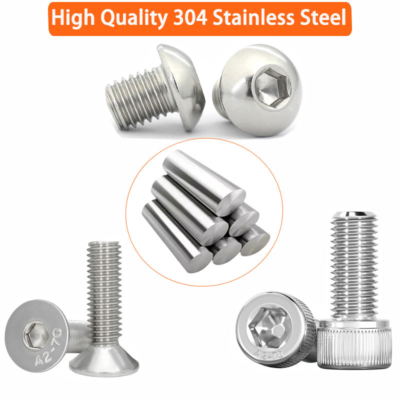 【SG】500Pcs Screw Kit M3 Hex Socket Head Cap Screw Set Stainless Steel ...