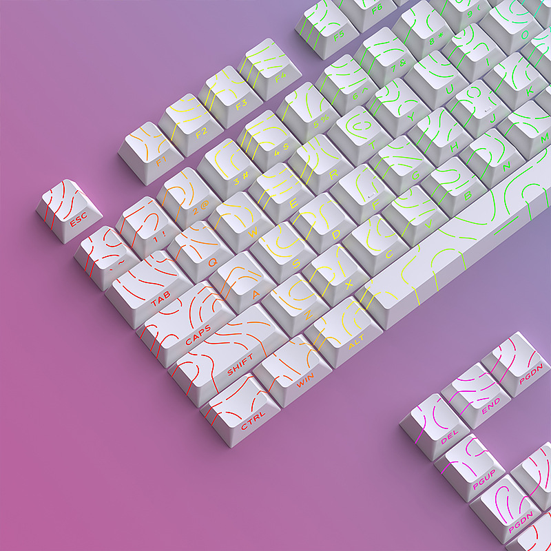 SG丨Contour Line Keycap Set Topographic Keycaps Shine-Through Side ...