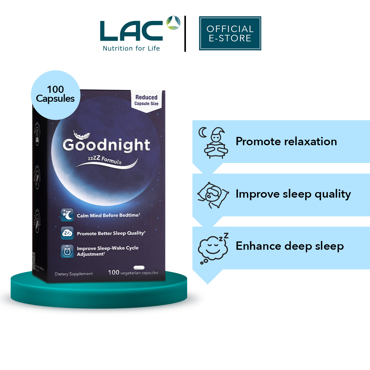 [LAC SLEEP] Goodnight - zzZZ Formula (100 vegetarian capsules) | Shopee ...