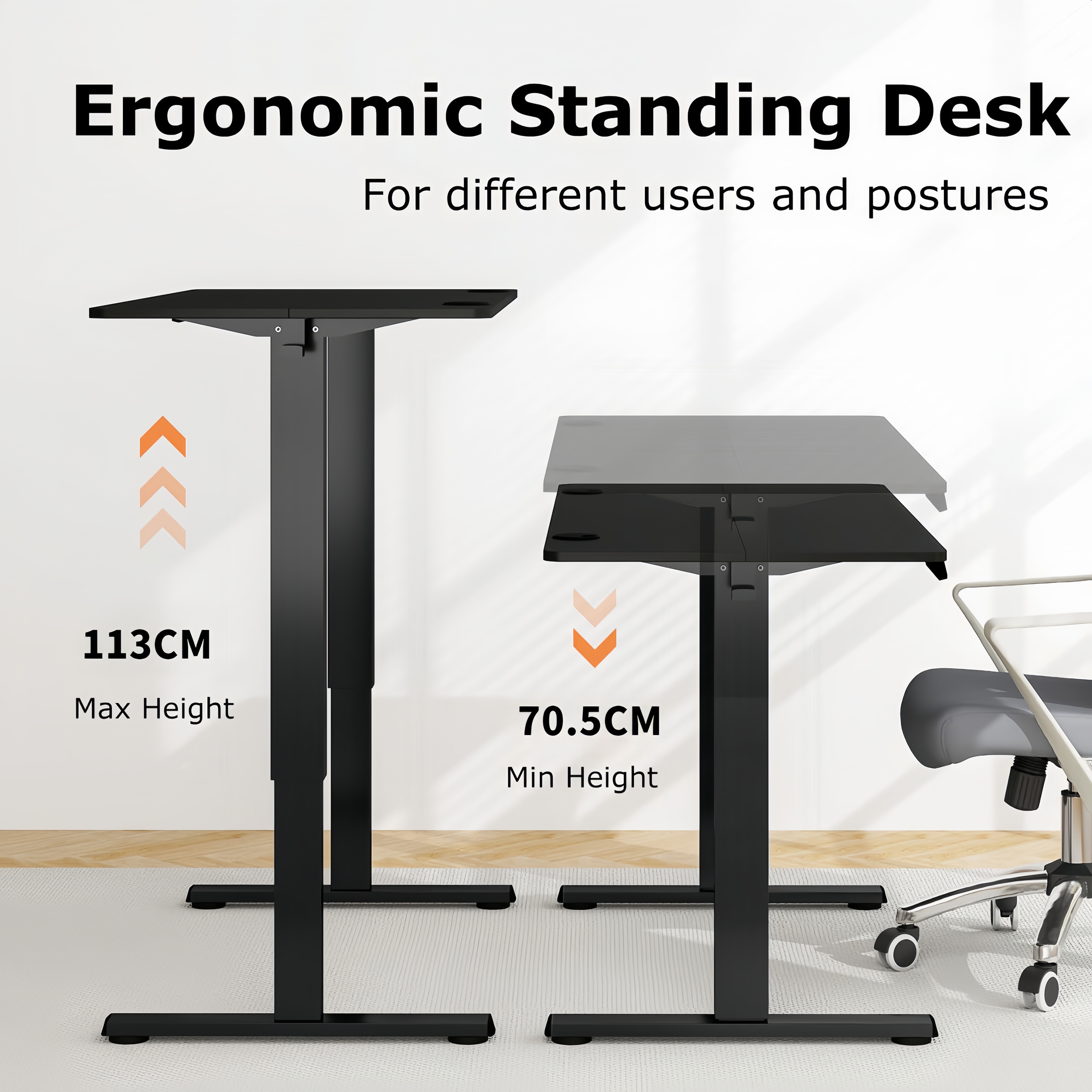 Electric Standing desk Height adjustable table Computer desk Office ...