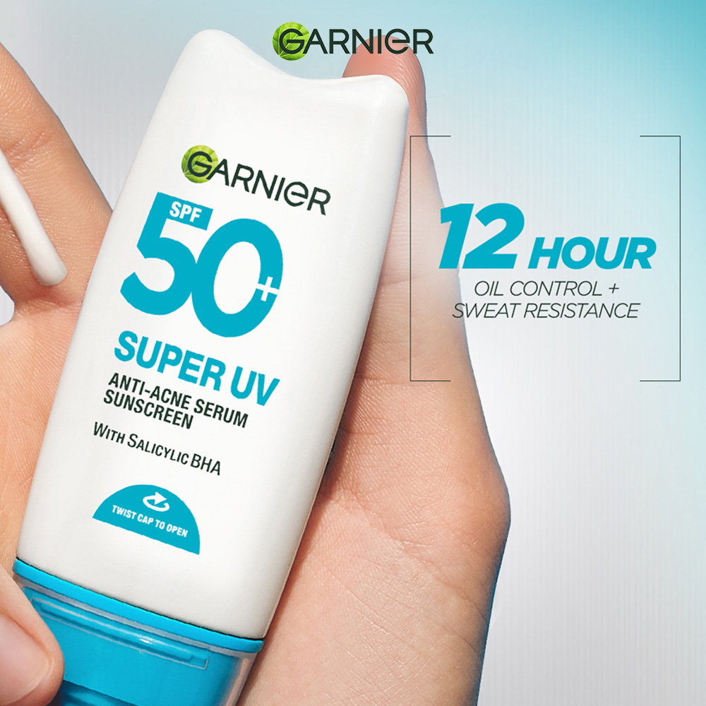GARNIER Super UV Anti-Acne Serum Suncreen SPF50+50ml | Shopee Singapore