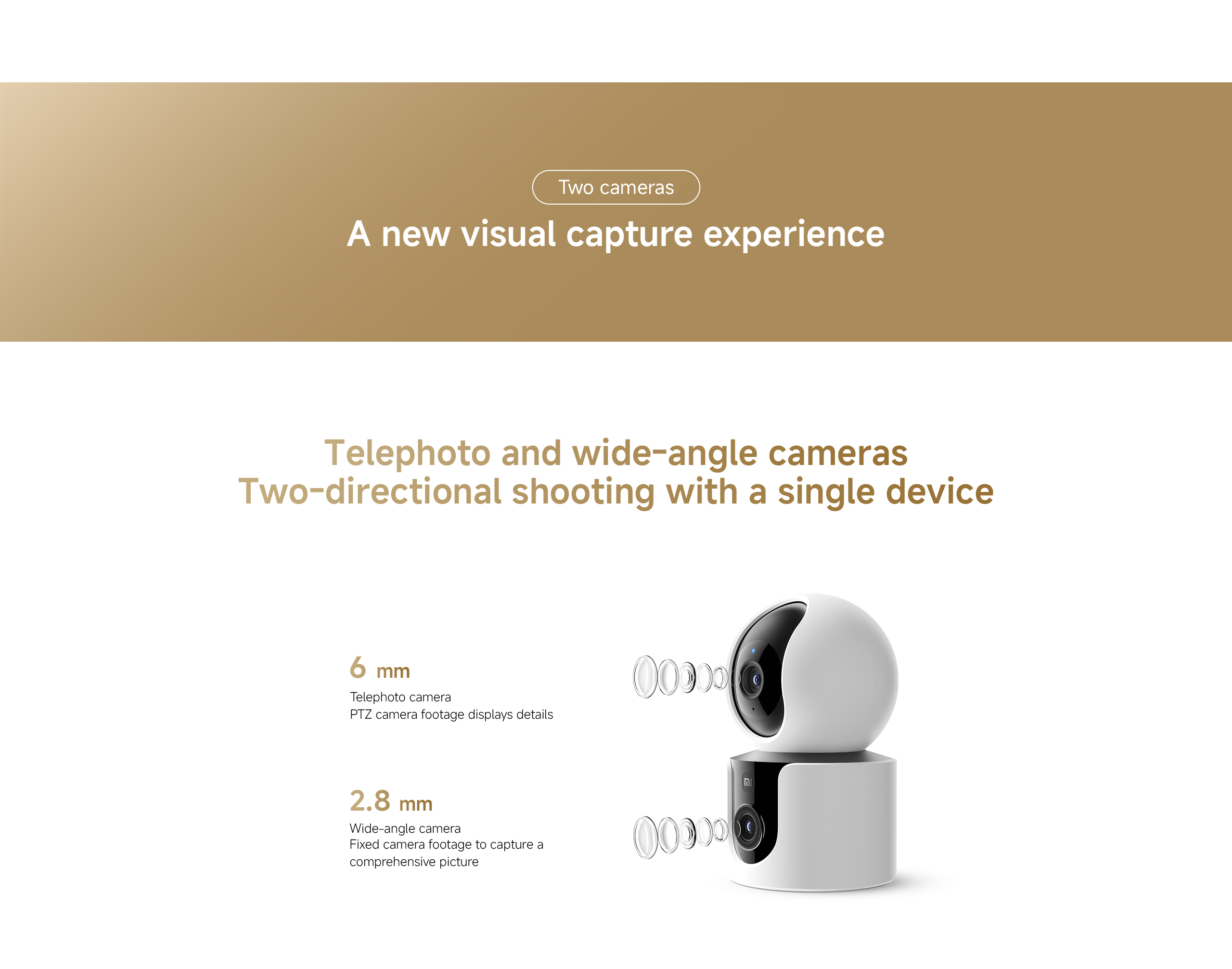 Xiaomi Smart Camera C300 Dual｜Two-directional shooting｜PTZ Camera ...
