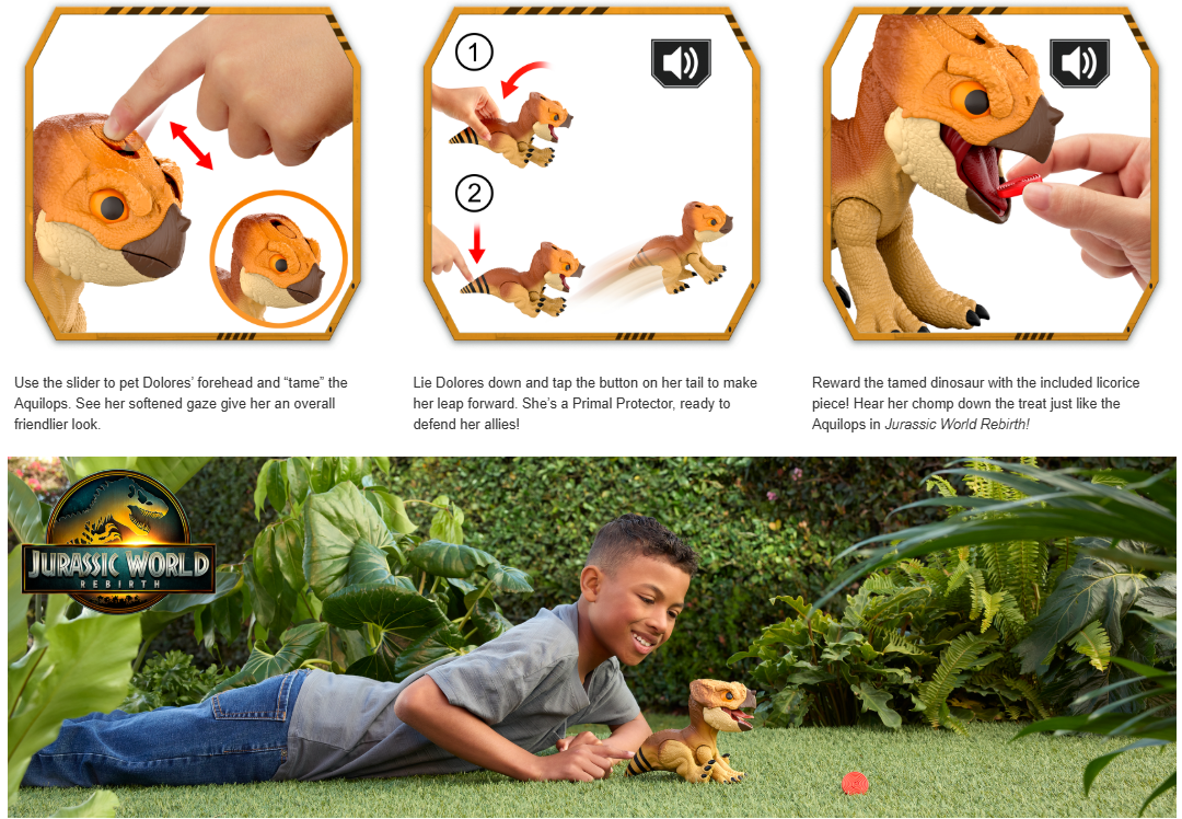 Jurassic World Rebirth Primal Protector Aquilops Dolores Interactive ...