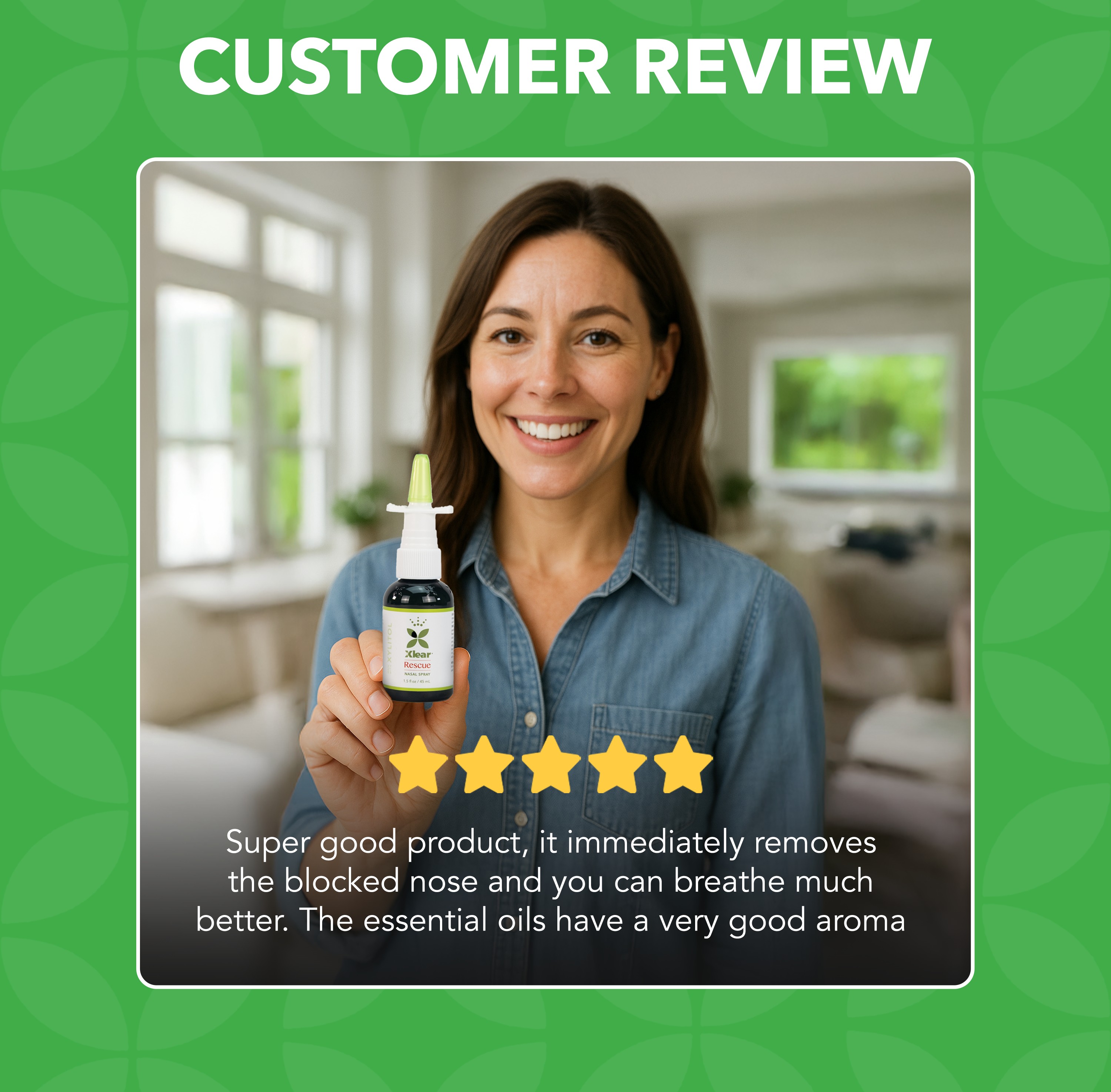 Xlear Rescue Natural Saline Nasal Spray with Essential Oils 45ml (1.5 ...