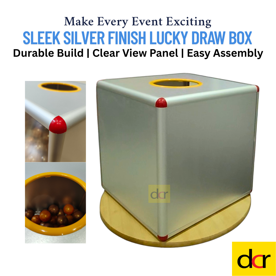 25cm Silver Lucky Draw Box, Lottery Box, Prize Drawing Box, Kotak ...