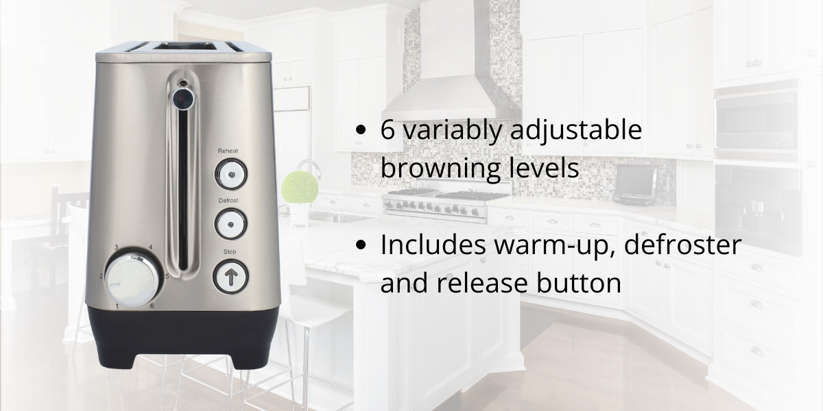 JOGEN BT 2216 Long Slot 2 Slices Toaster XL with Browning Control ...