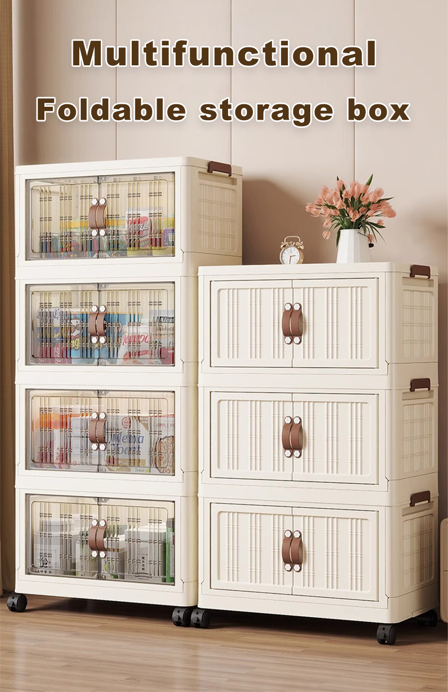 SG Stock LILI Foldable Multipurpose Double Storage Cabinet Foldable ...