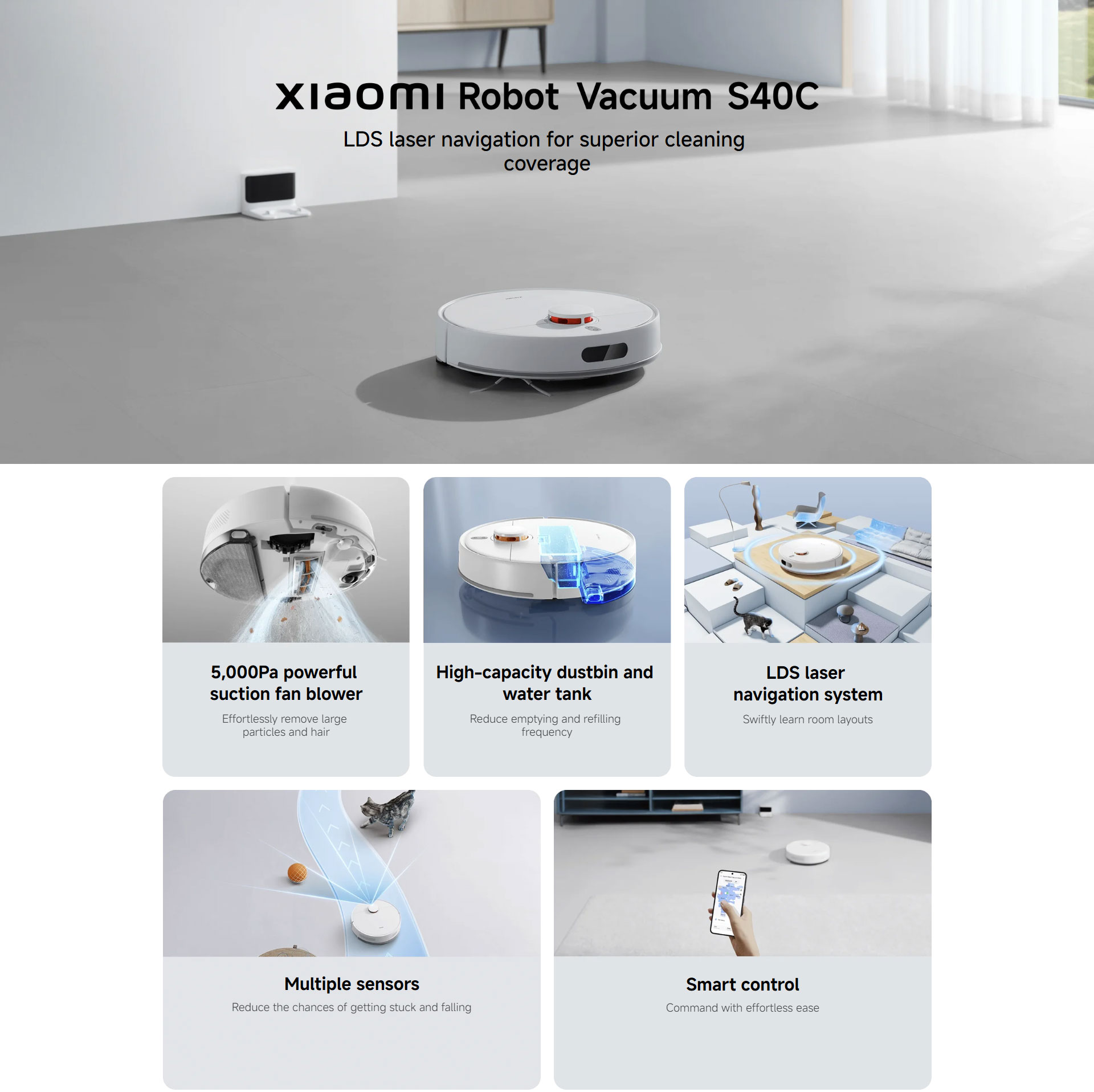 Xiaomi Robot Vacuum S40C (ONLINE EXCLUSIVE) | Shopee Singapore