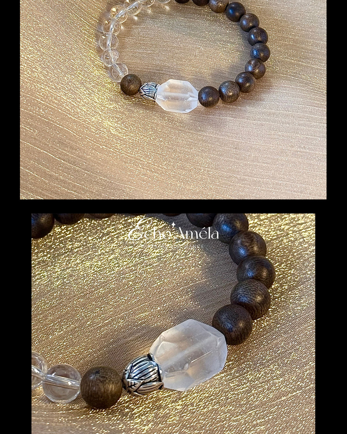SG LOCAL - Echo Améla 8mm Kyara Agarwood Clear Quartz Natural Healing ...
