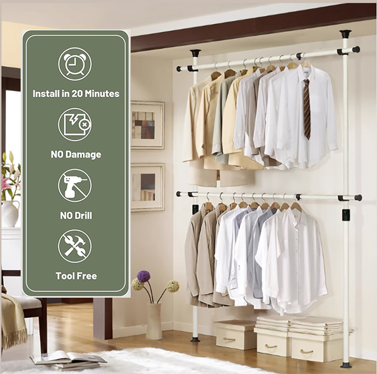 [V.Home] Adjustable Clothes Hanging Rack with Bars / Clothes Drying ...