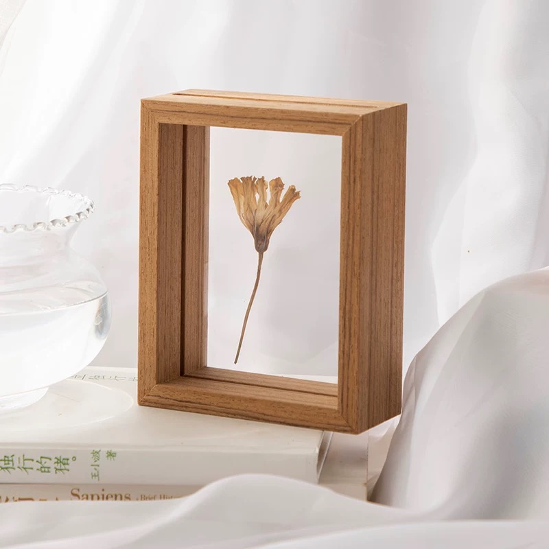 【SG】4cm DIY Double Glass Wood Frame Plant Specimen Display | Shopee ...
