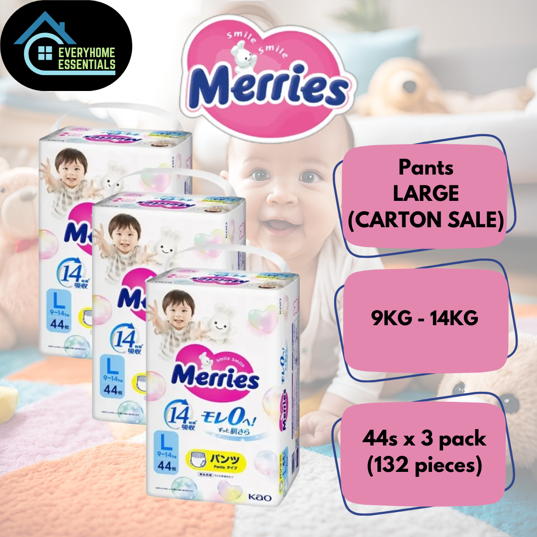 [CARTON SALES / TWIN VALUE] MERRIES Baby Diapers - Tape & Pants (All ...