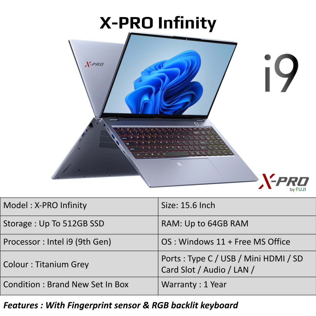 Brand New XPro Infinity Intel i9 Laptop | 9th Gen Fast Performance ...
