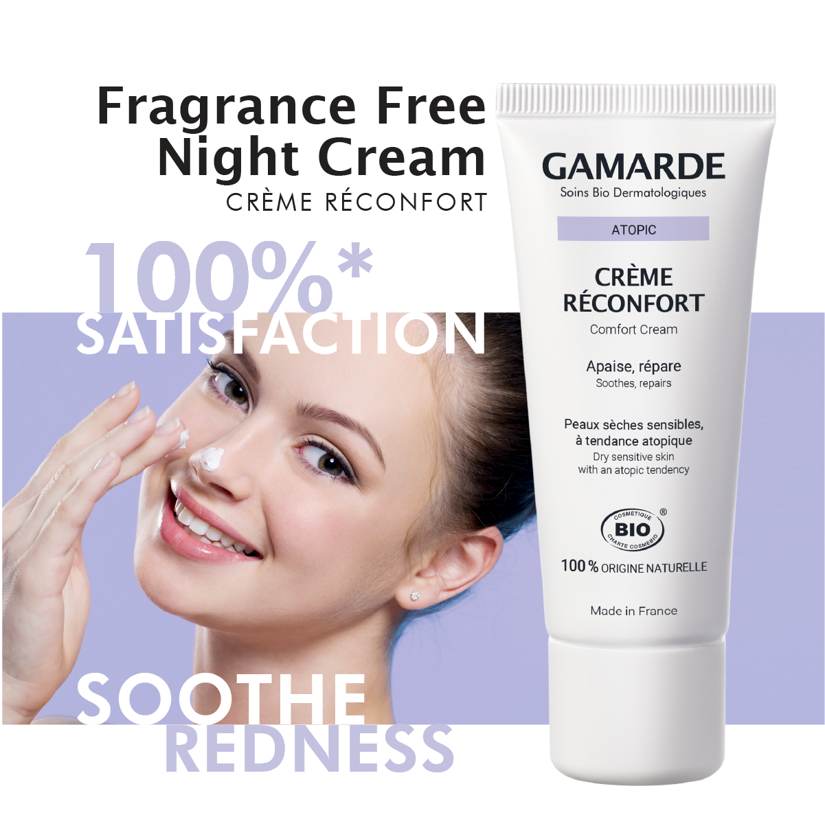 GAMARDE ATOPIC Organic Comfort Night Cream 40ml, Fragrance Free For ...