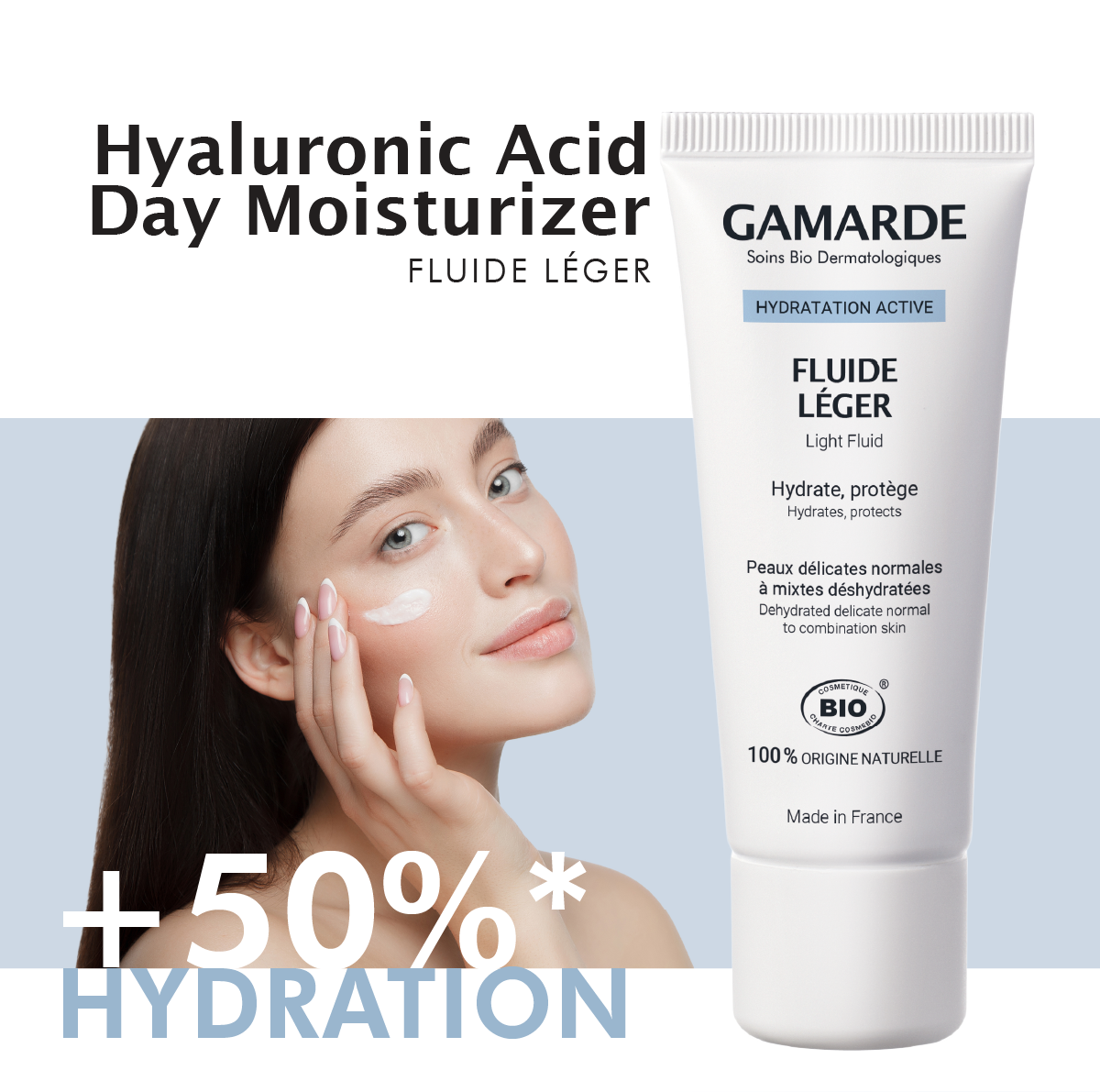GAMARDE HYDRATATION Organic Hydrating Day Moisturizer 40ml, Hyaluronic ...