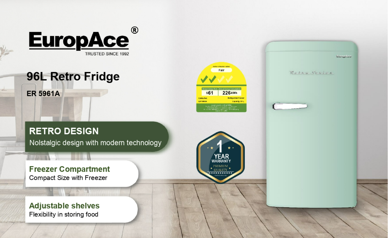 EUROPACE ER 5961A 96L RETRO FRIDGE / ER 5501A 50L RETRO BAR FRIDGE - 1 ...