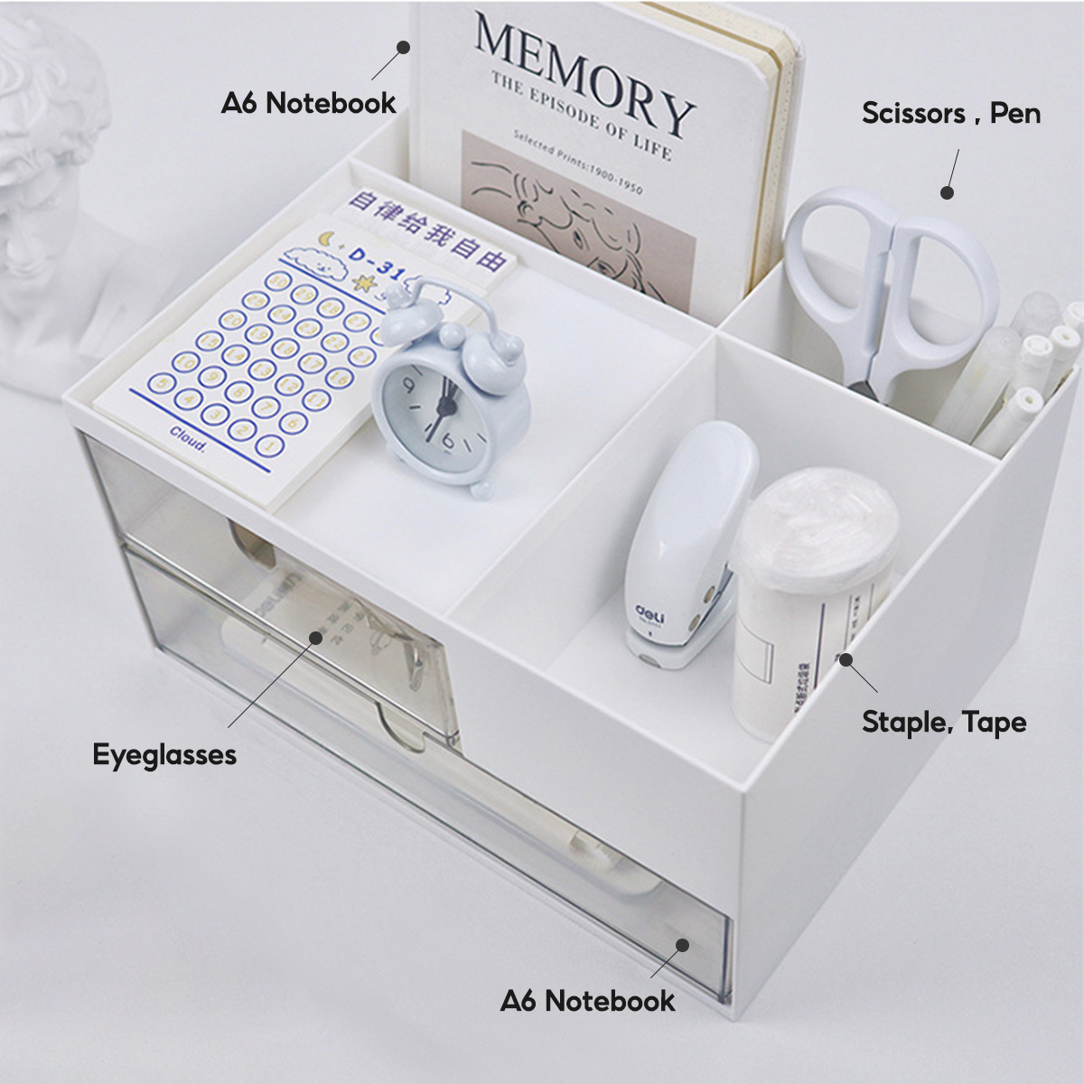 Desk Organiser Drawer Stationery Organizer Stackable Desktop Organiser ...