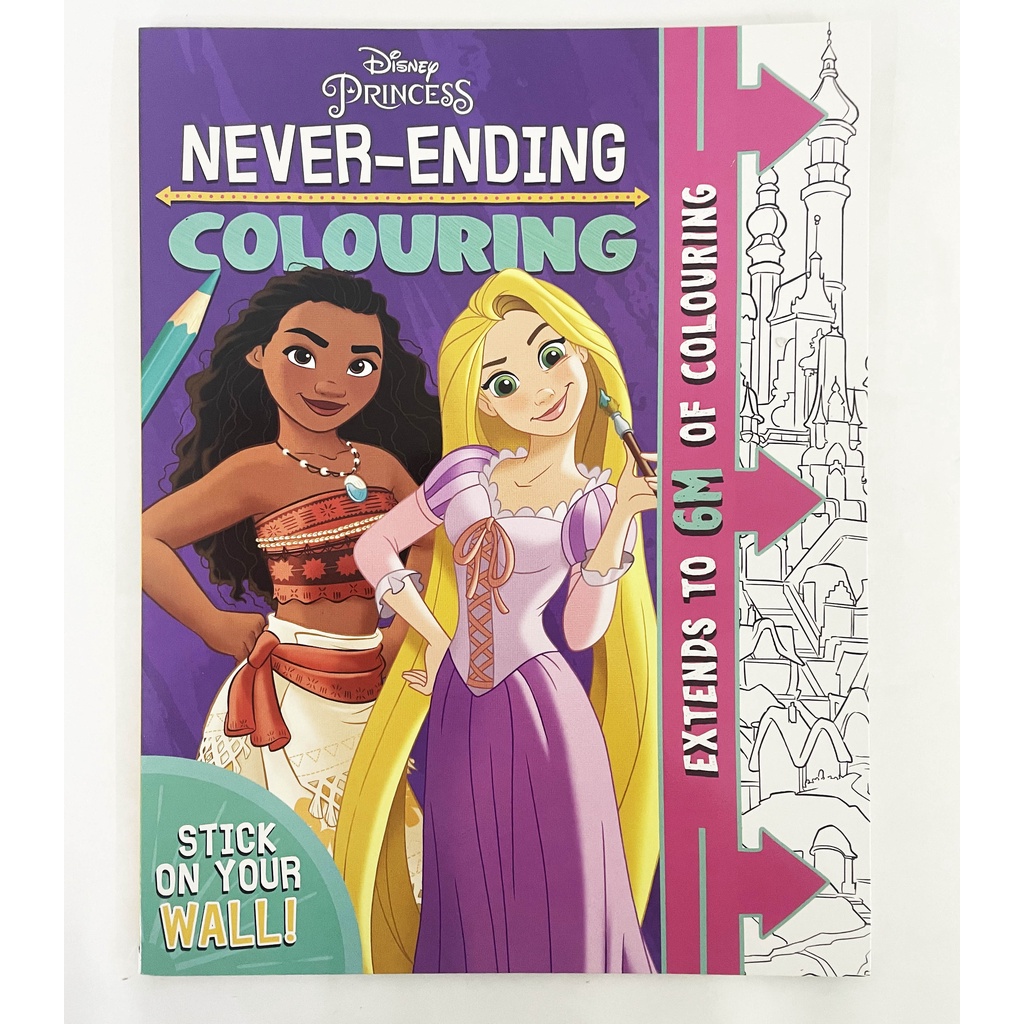 Disney Princess Colouring Book For Kids With Pull Out 6 Metres Pages To ...