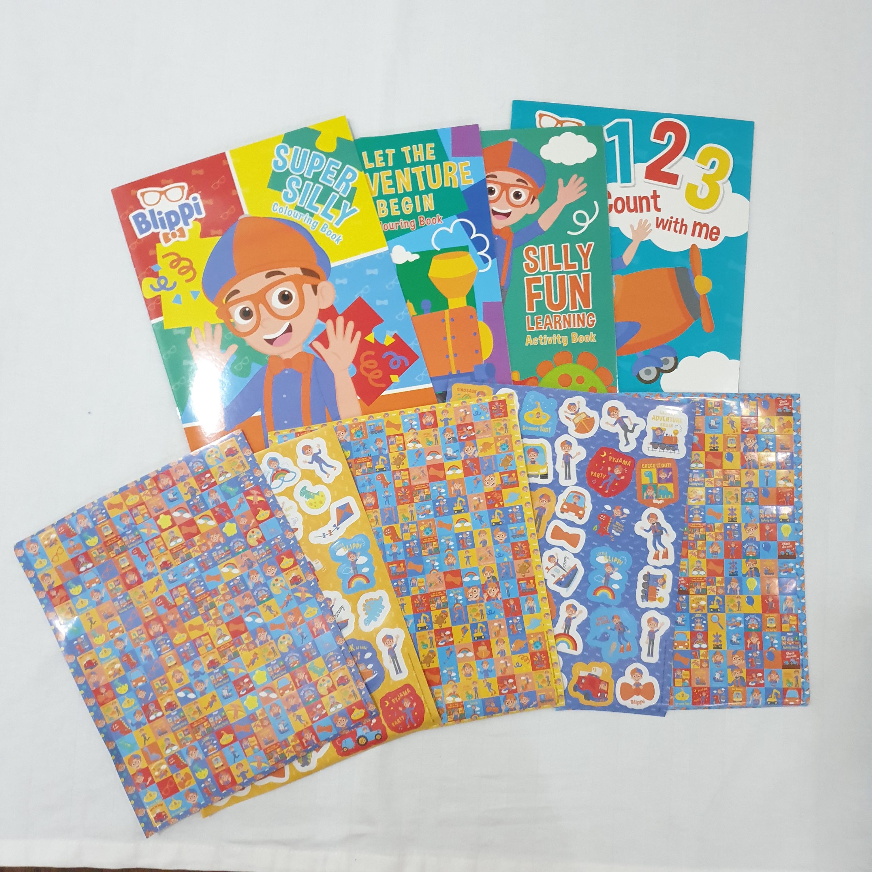 Blippi Activity Case Book Gift Set with 4 Colouring & Activity Books ...
