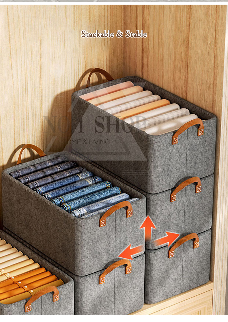 🇸🇬【Bundle of 4】Foldable Linen Storage Box / Storage Container ...