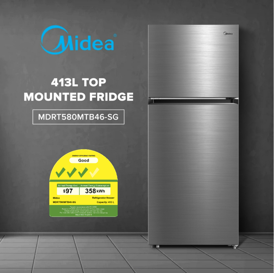MIDEA MDRT580MTB46-SG 413L TOP MOUNT REFRIGERATOR [3 TICKS] - 2 YEARS ...