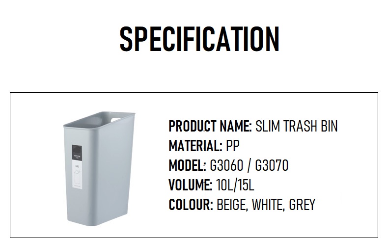 Minimalist Style Slim Trash Bin Dustbin Waste Bin Simple Design ...