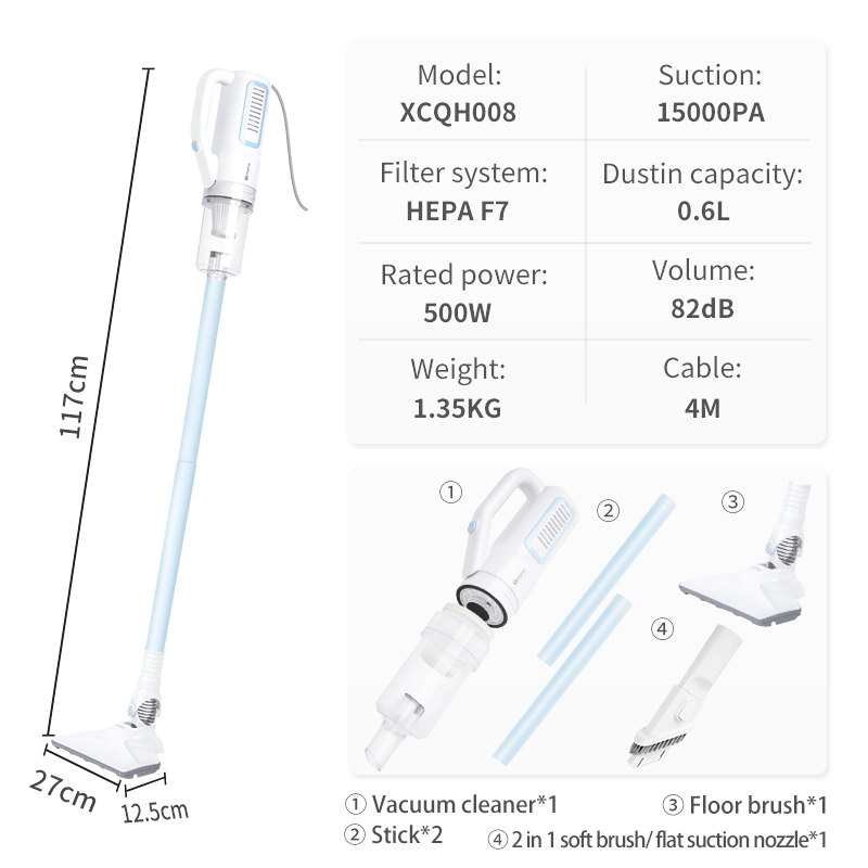 Simplus Handheld Vacuum Cleaner Corded 15000pa 2 Tools 1.35kg Washable ...