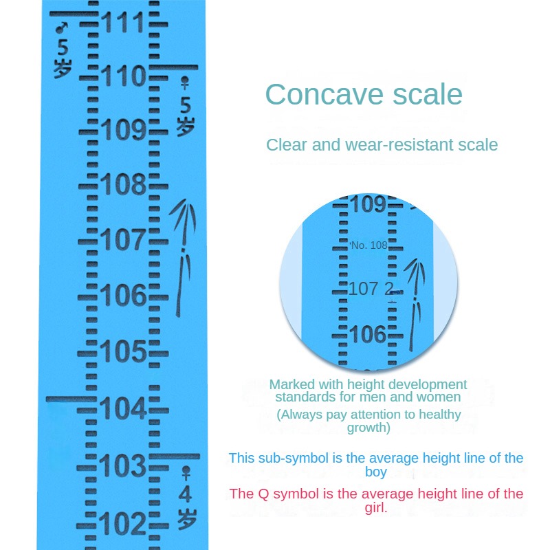 Wall Height Chart Children Height Ruler Measurement For Kids 0-200cm ...