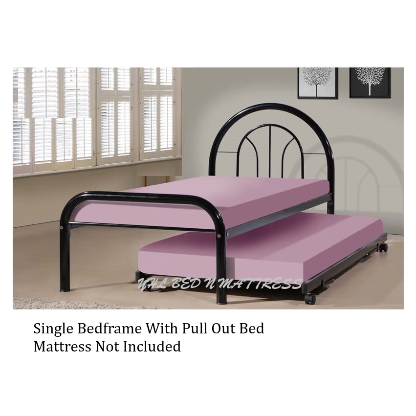 YHL Liilis Suria Single Metal Bedframe With / Without Pull Out Bed ...
