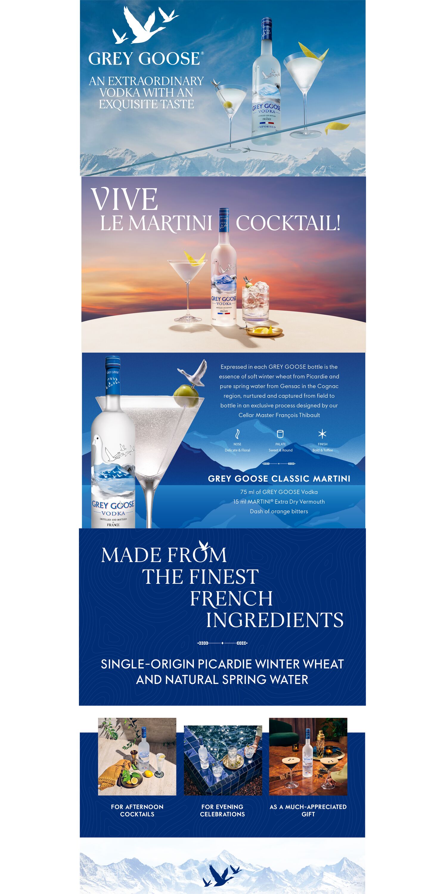 GREY GOOSE Vodka - 700ml / 70cl, 40% ABV - Gluten Free Spirit Distilled ...