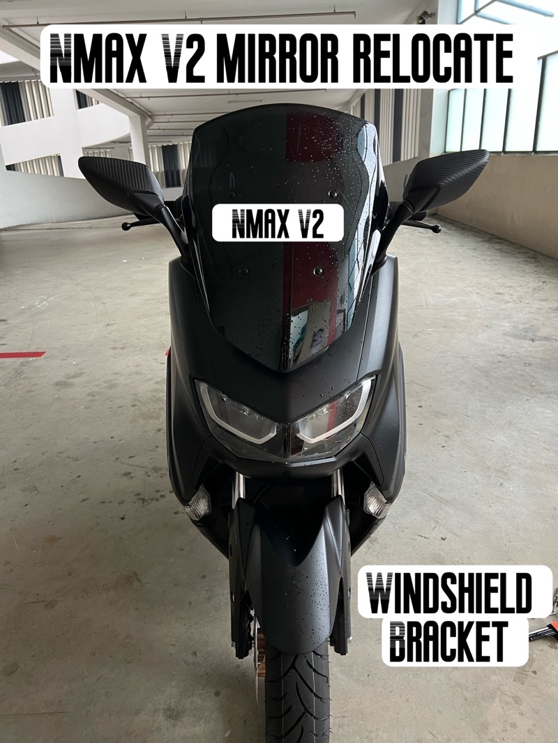 Nmax155 V2 Windshield Bracket Mirror Relocated Yamaha Nmax V2 Rear View ...
