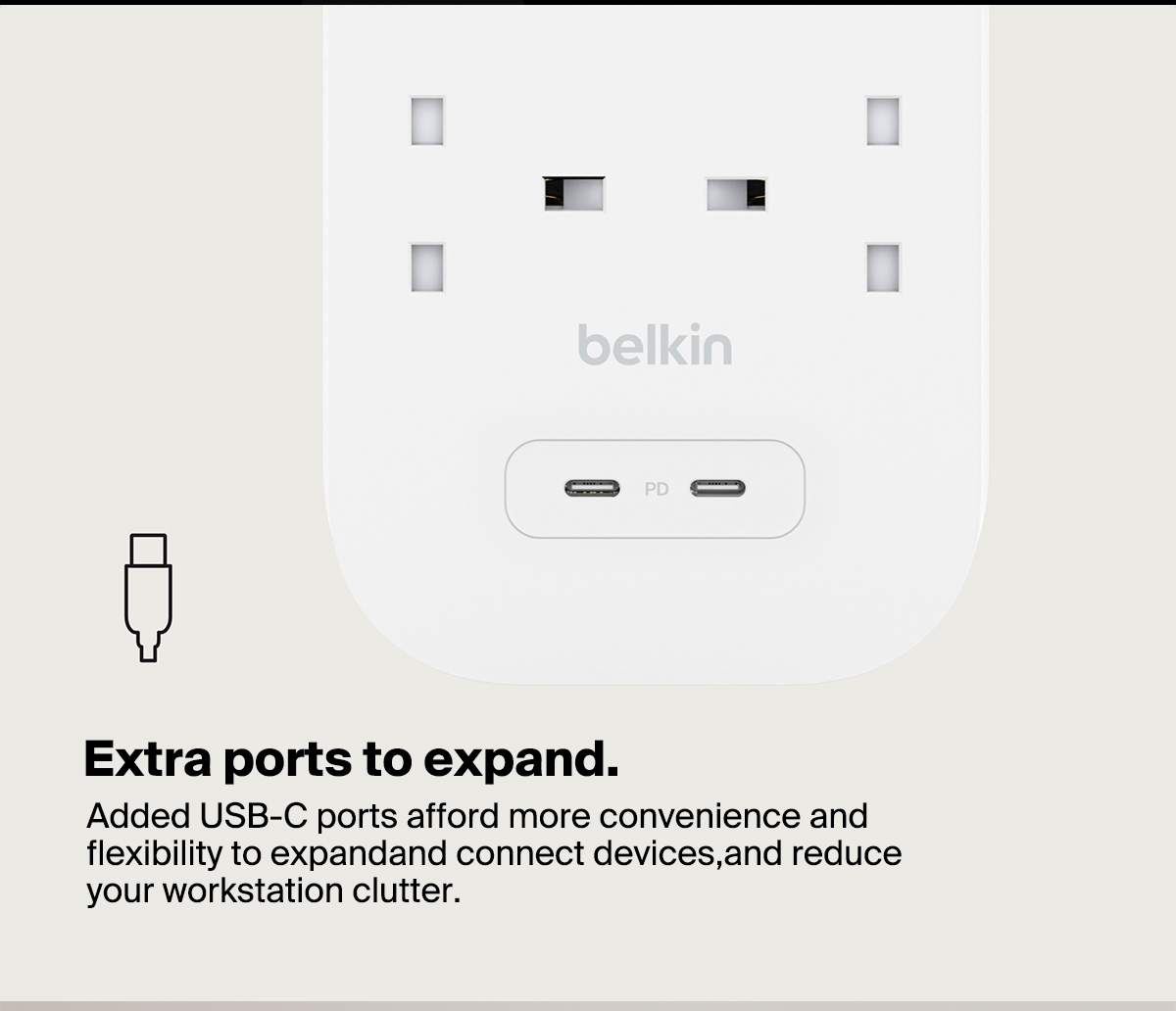 Belkin SRB004af2M-REV Connect Surge Protector with 2 USB-C Ports 2M ...