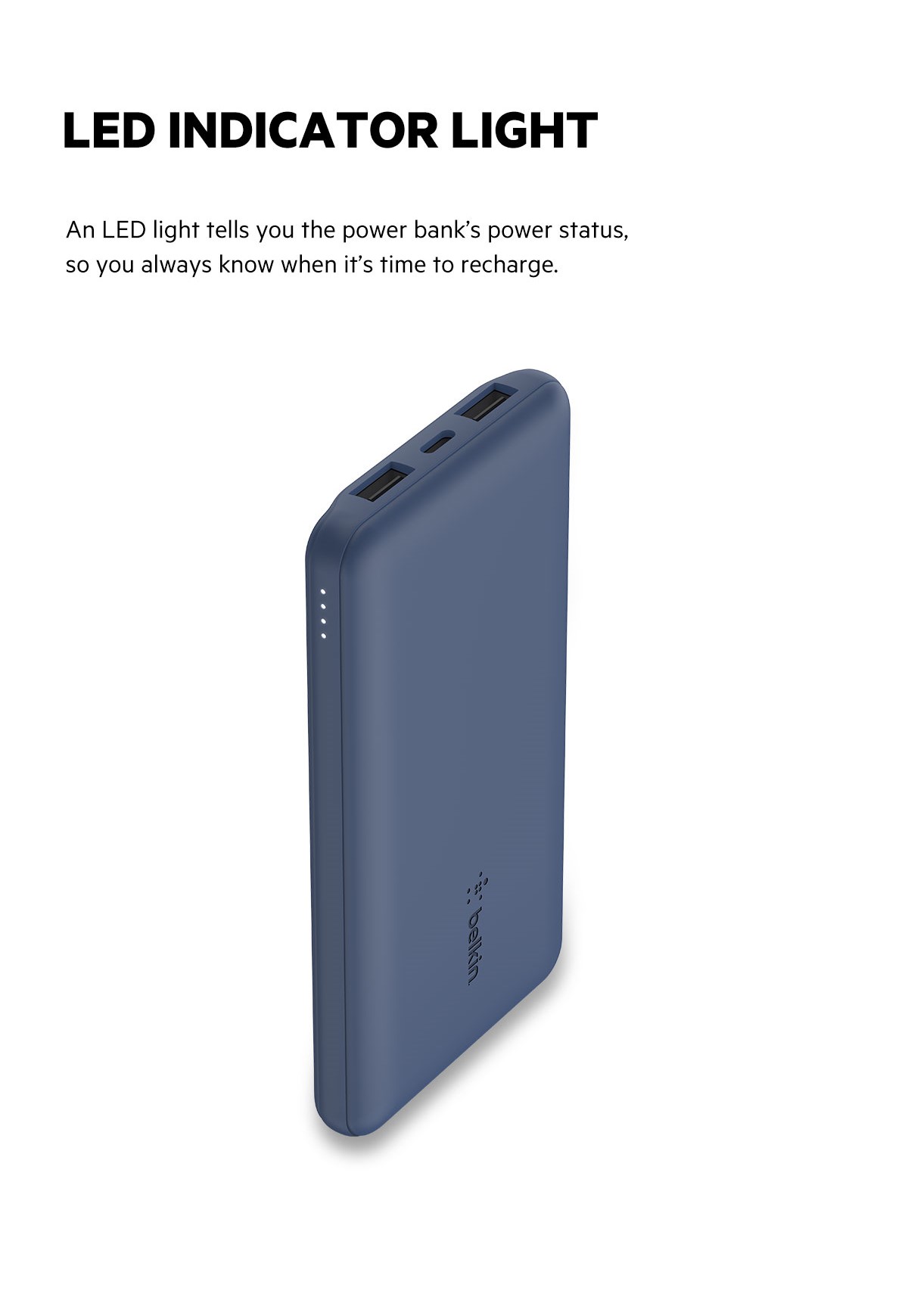 Belkin BPB011bt BoostCharge Power Bank 10K + USB-A to USB-C cable ...