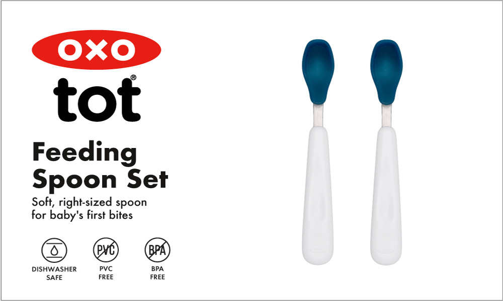 OXO Tot Feeding Spoon Set With Soft Silicone (2pcs) | Shopee Singapore