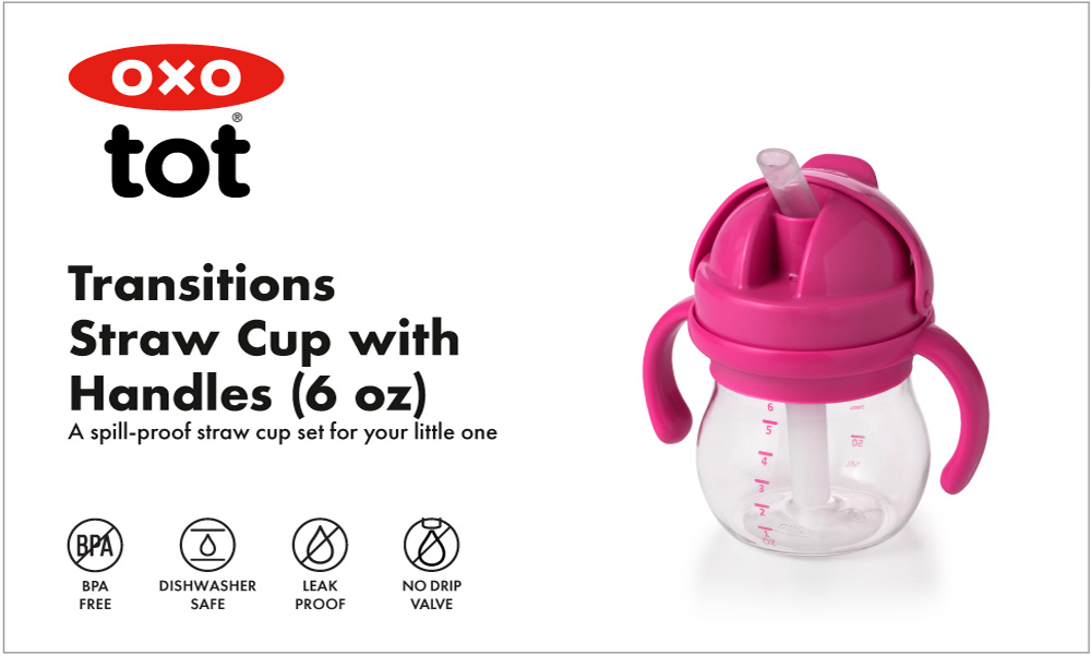 OXO Tot Grow Straw Cup with Removable Handles (6oz) | Shopee Singapore