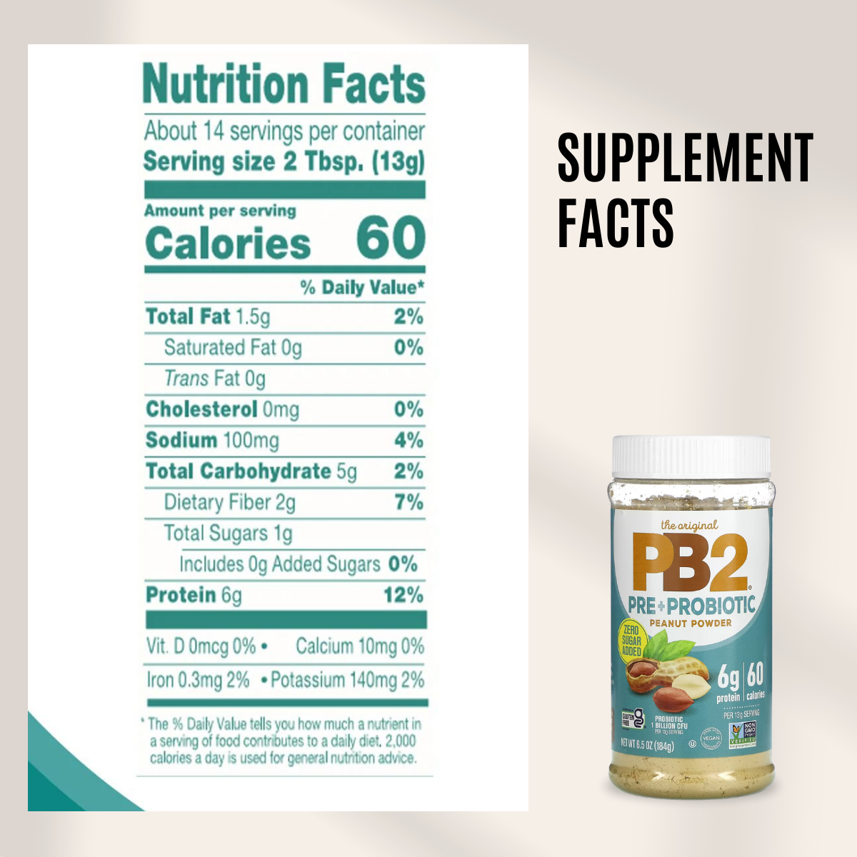 PB2 Foods, The Original PB2, Pre + Probiotic Peanut Powder - Digestive ...