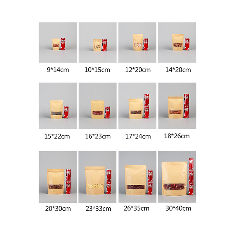 Resealable Zip lock Kraft Standing Pouch Frosted Window Zipper Bag Hari ...