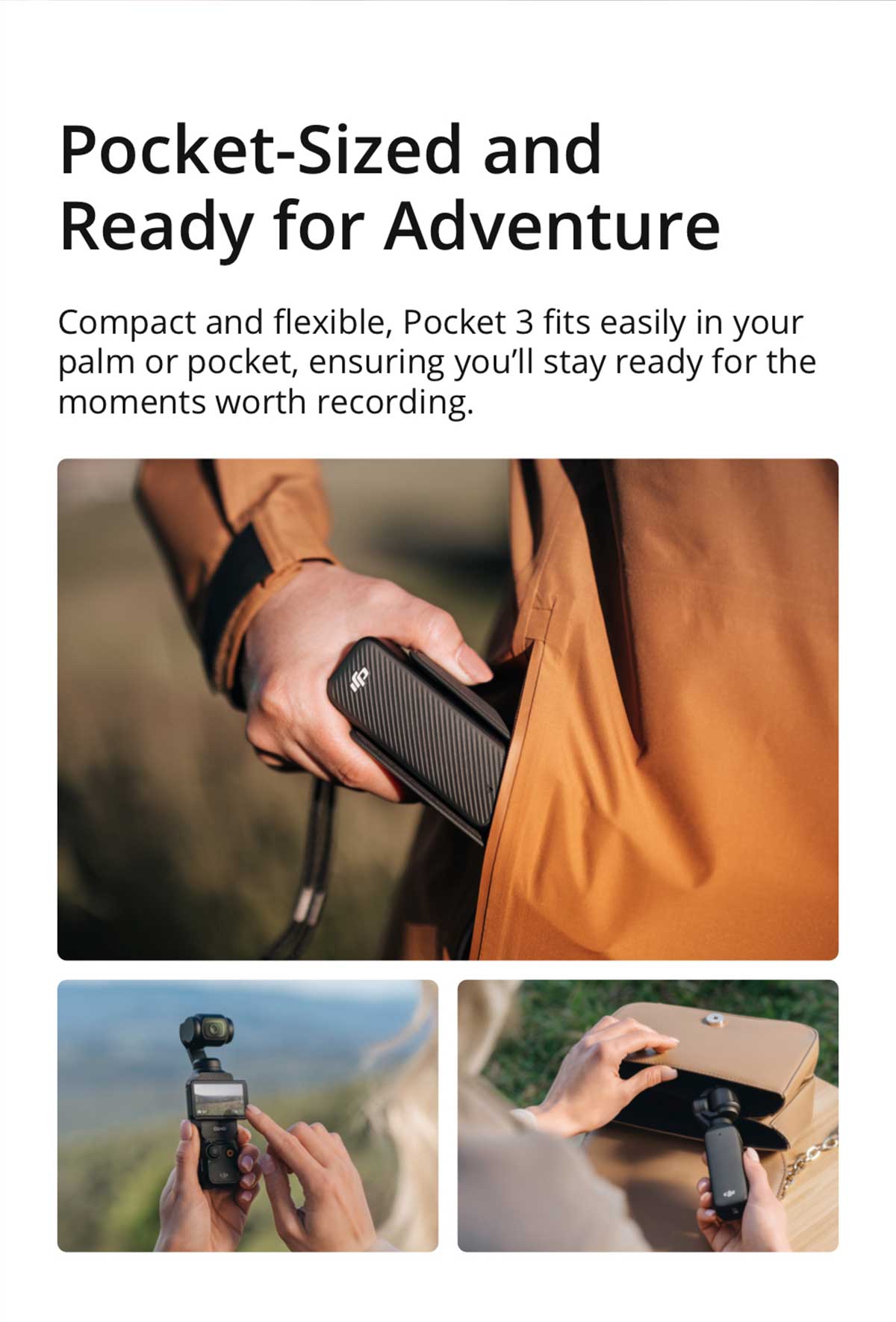 DJI Osmo Pocket 3 - Handheld | Pocket-Sized, Quick, Stable, Accurate ...