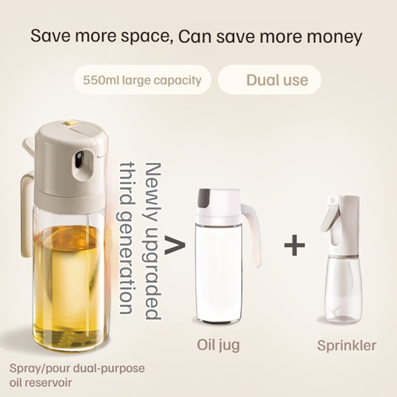 🇸🇬 [READY STOCK] 550ML New Oil Bottle Spray/Pour Leak-Proof Oil Glass ...