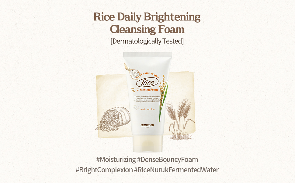 [SKINFOOD Official] Rice Daily Brightening Cleansing Foam 150ml / Clear ...